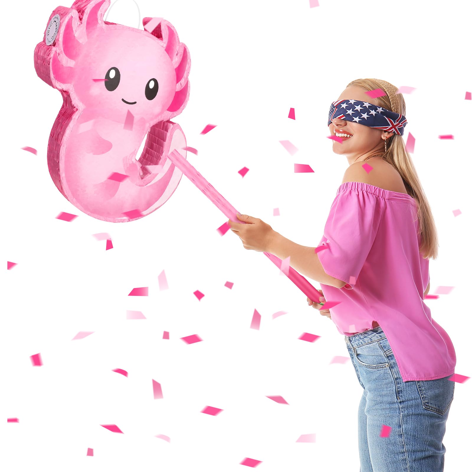 Snapklik.com : Pink Axolotl Pinata For Birthday Christmas Party Pink Pinata