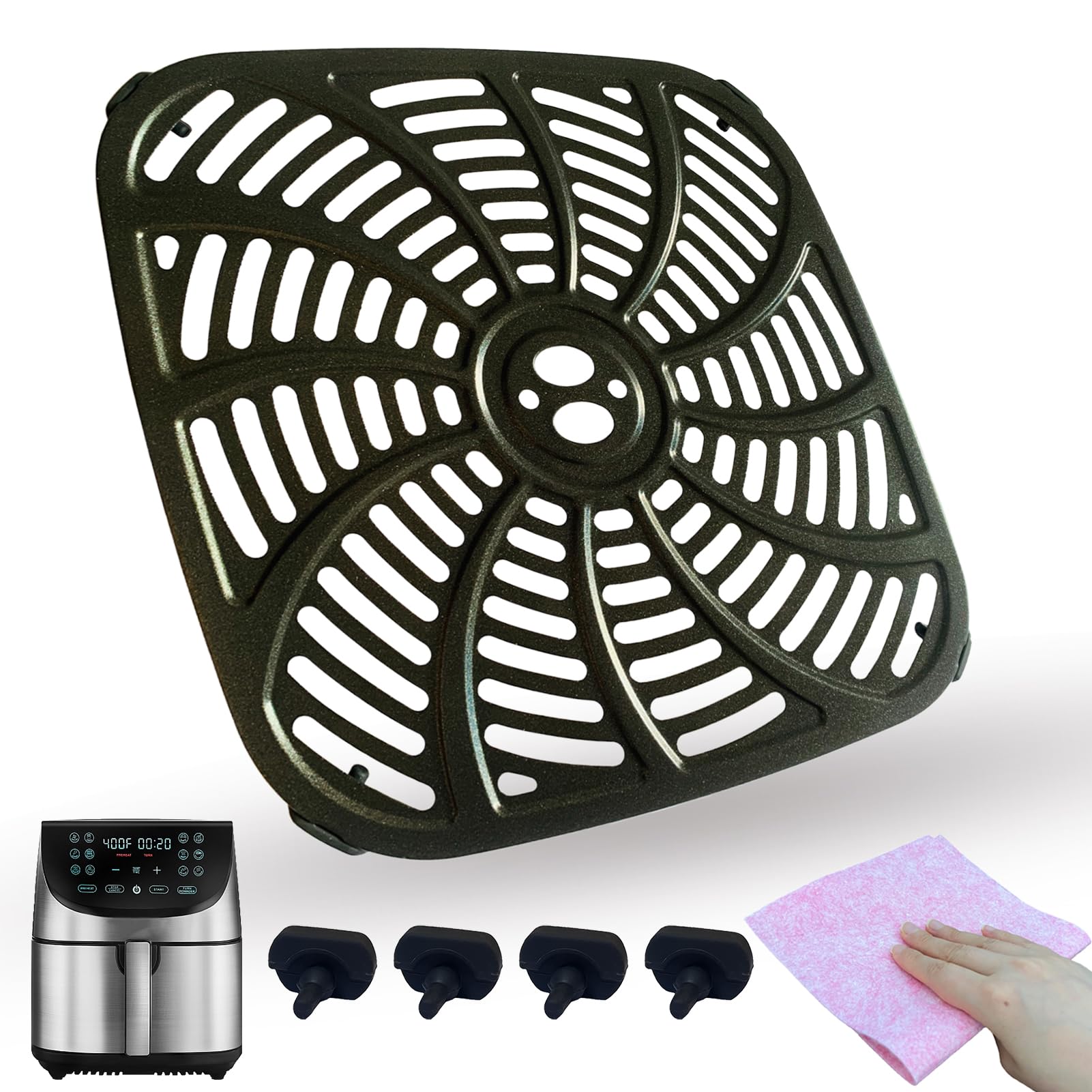 Amazon.com: GSZN 8QT Square Air Fryer Grill Pan for Gourmia GAF856 Air ...