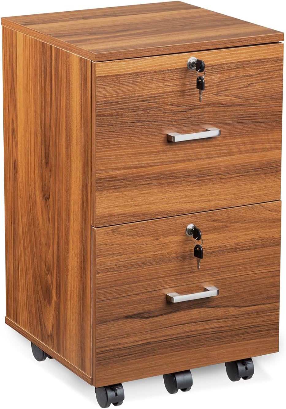 Amazon.com: VINGLI 2 Drawer File Cabinet with Lock, Wood Grain Walnut ...