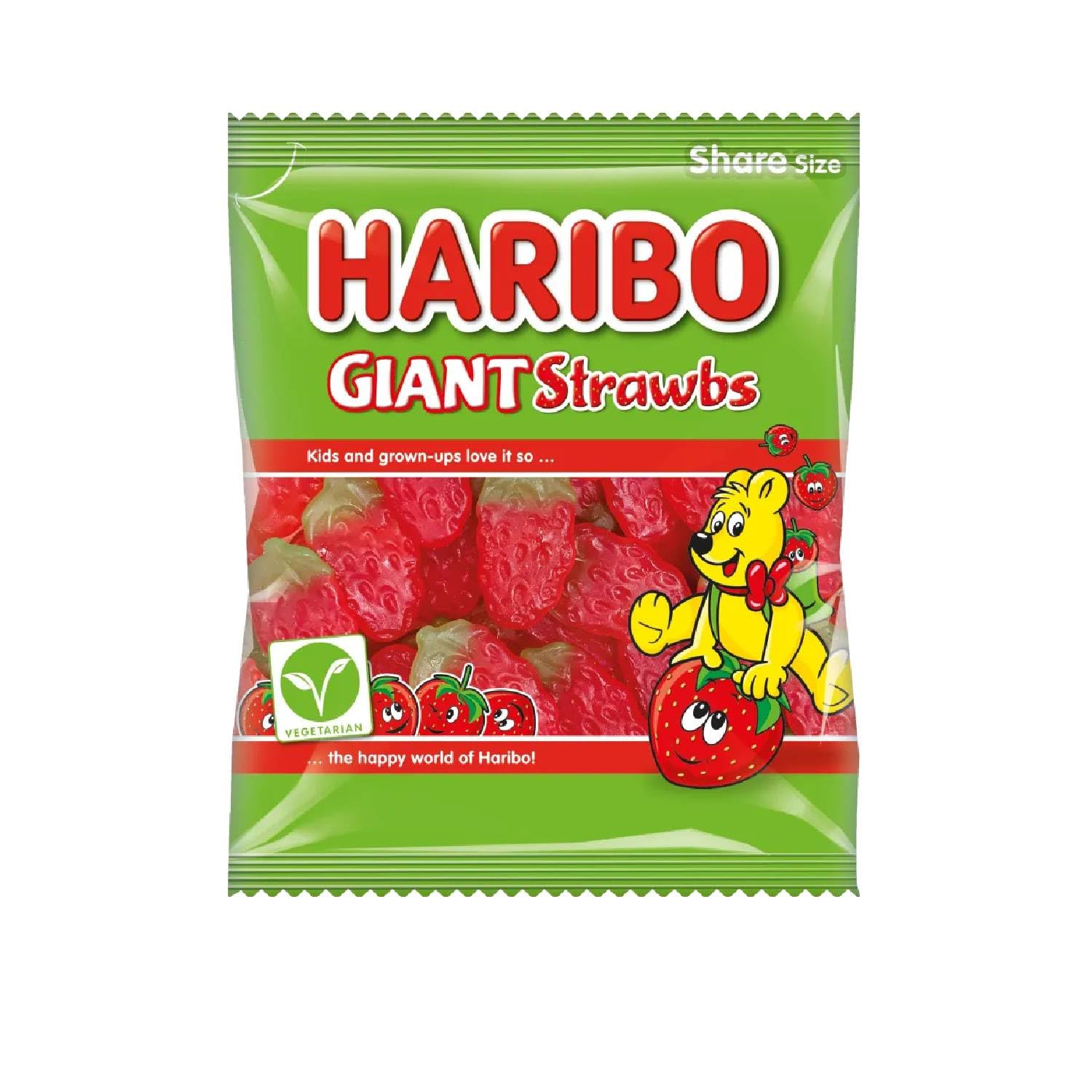 HARIBO Strawberry Flavoured Giant Strawbs – Giant in Size and Flavour ...