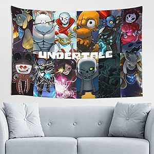 Amazon.com: BNALAO Sans Cartoon Undertale Anime Tapestry Cartoon ...