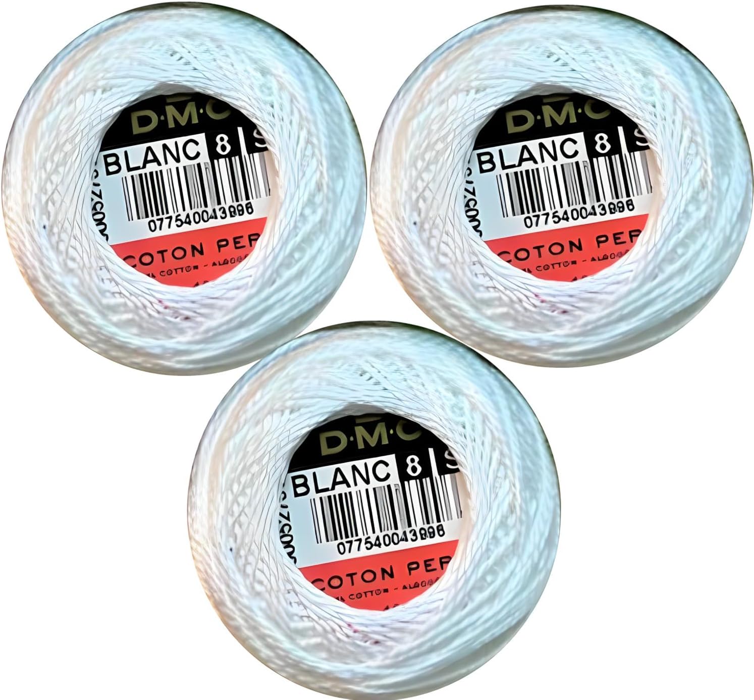 Amazon.com: 3 Packs of DMC Pearl Cotton White Thread Balls,%100 Cotton ...
