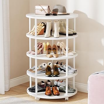 Amazon.com: Tribesigns Rotating Shoe Rack, 5-Tier Revolving Shoe ...