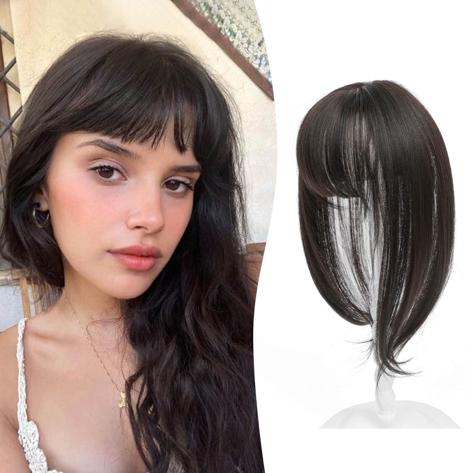 Amazon.com : Megito Clip in Bangs, 360° Fake Bangs Hair French Bangs ...