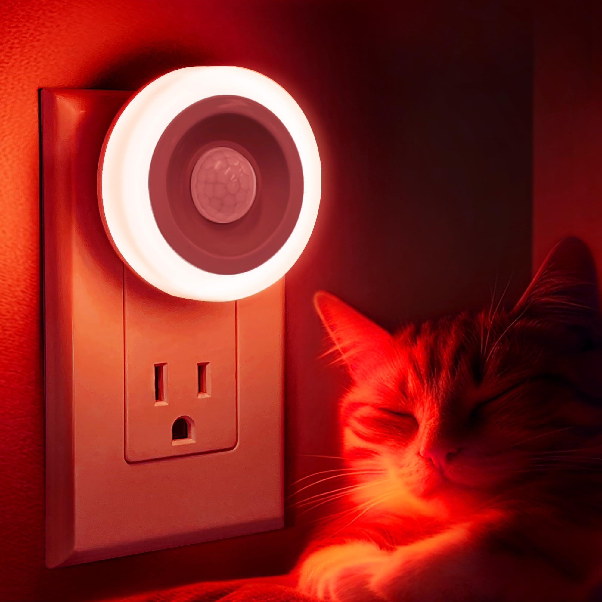 Amazon.com: Briignite Motion Sensor Night Light Red, [2 Pack] Night ...