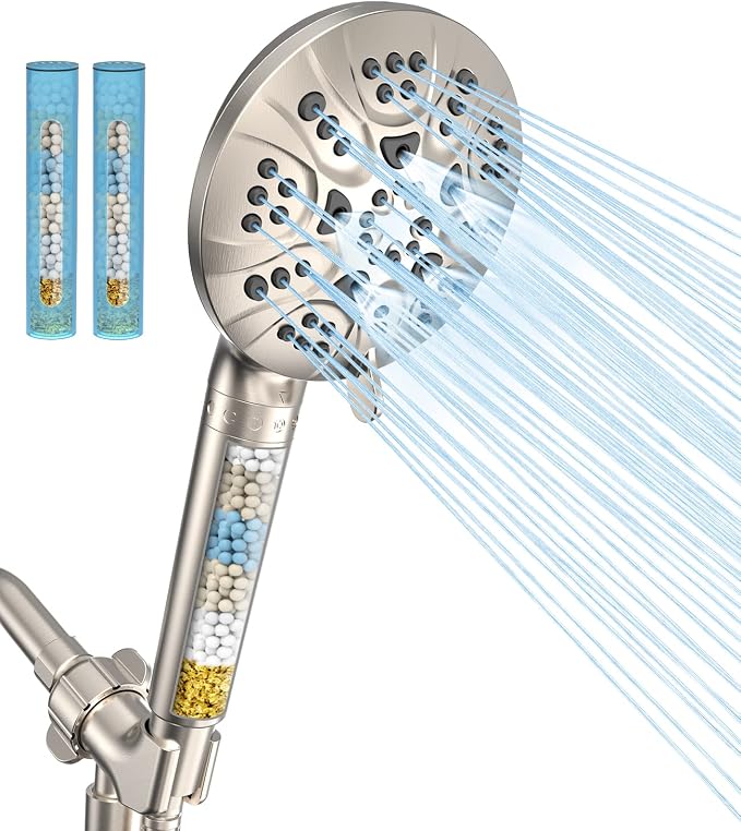 HOPOPRO Filtered Shower Head with Handheld, 6 Settings High Flow ...
