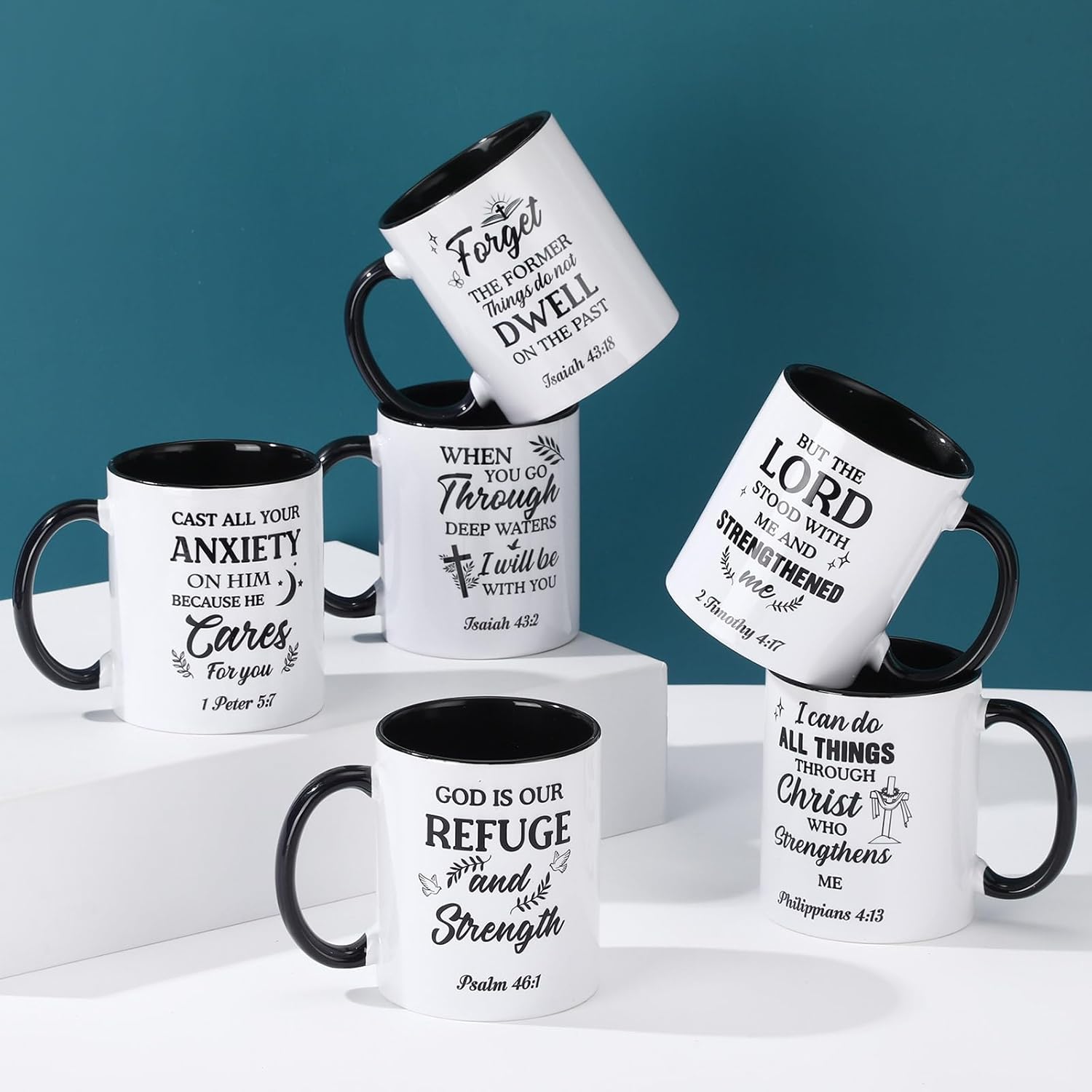 Amazon.com | Funnymoom 6 Pcs Christian Mug Gifts Set for Women Men 12 ...
