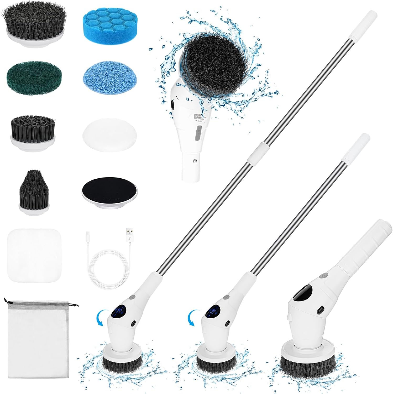 Amazon.com: Electric Spin Scrubber, Cordless Shower Scrubber with 7 ...