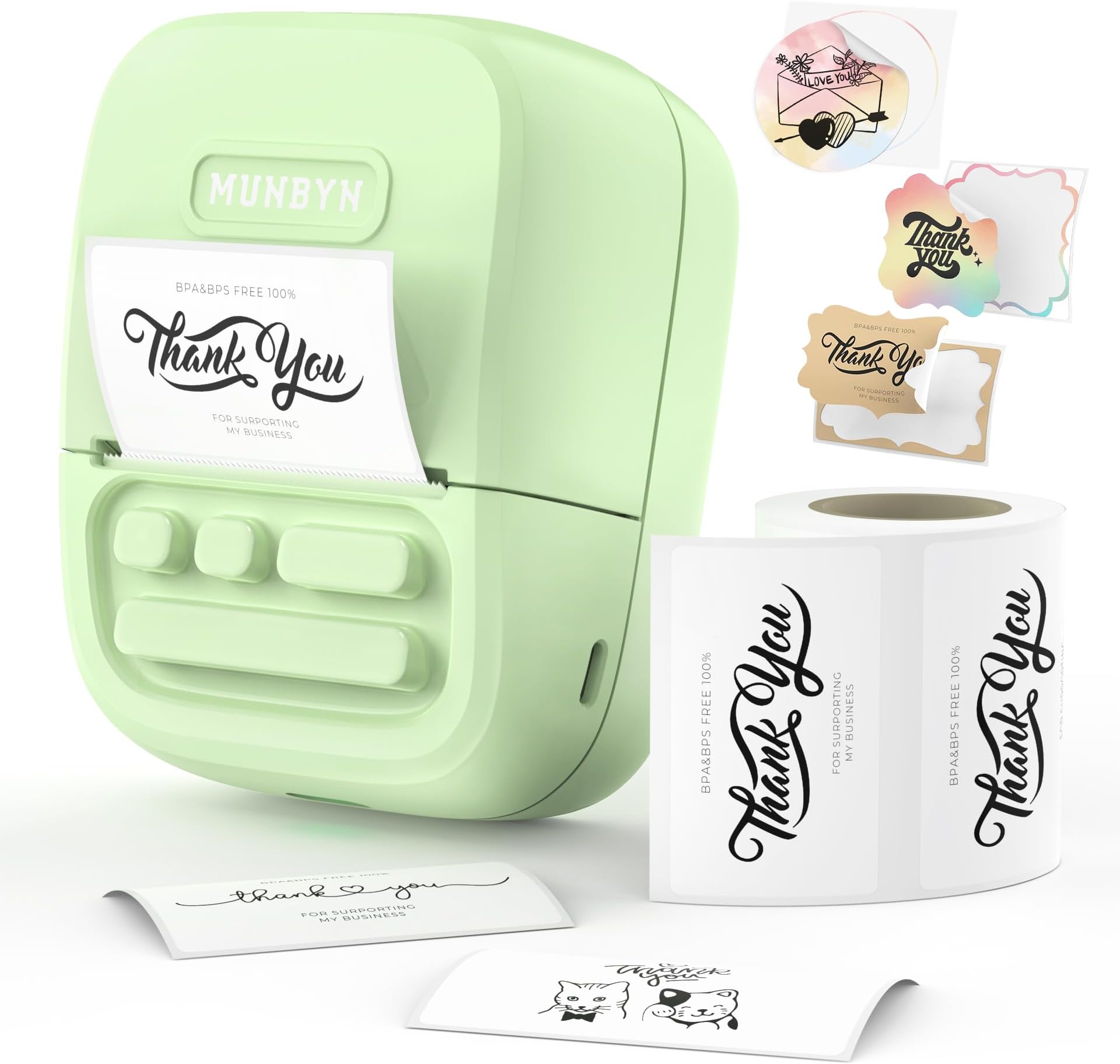 Amazon.com : MUNBYN Portable Thermal Label Maker with 1 Roll 50x30mm ...