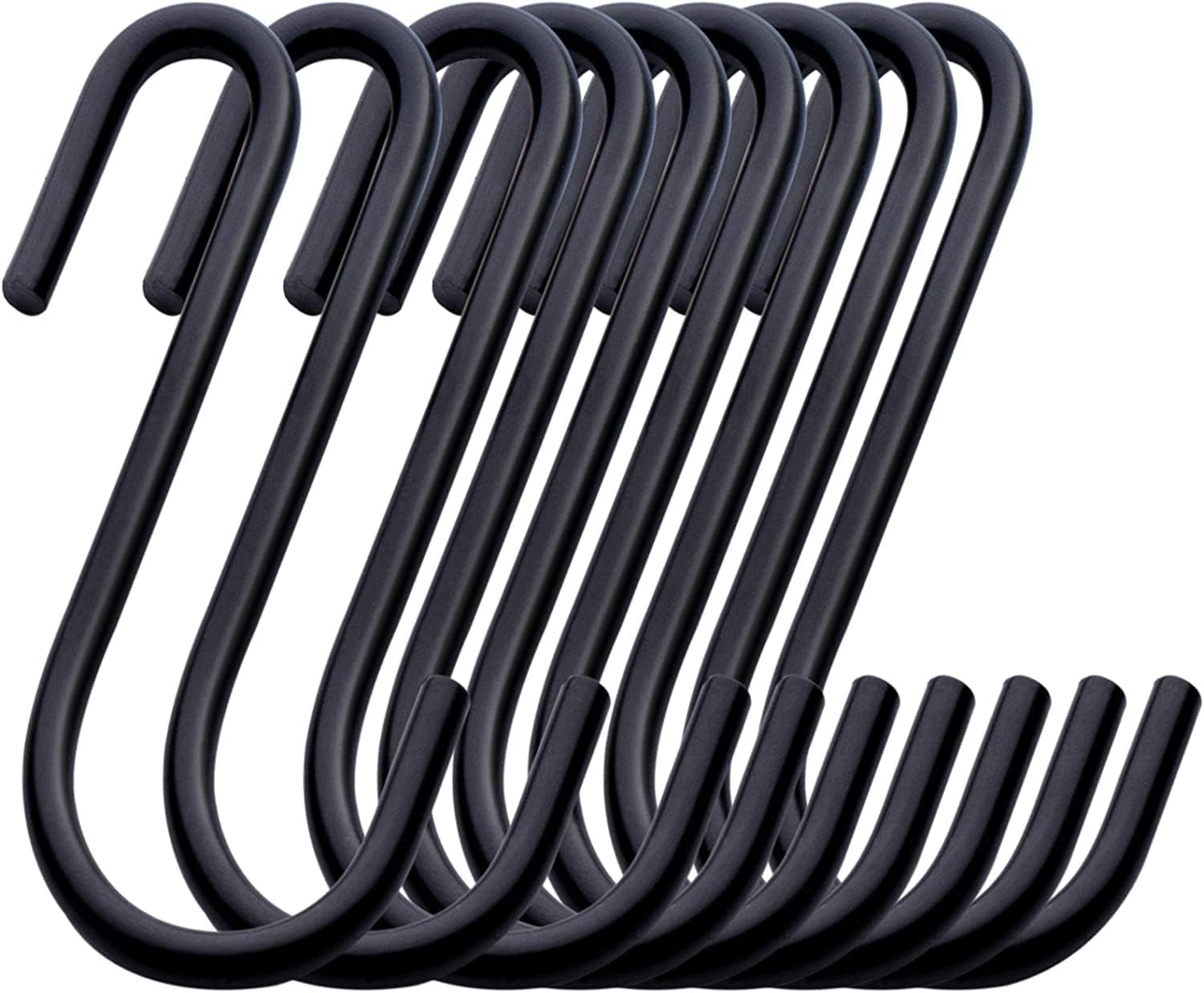 Amazon.com: HZJD 3 Inch Vinyl Coated S Hooks, Black(6PCS) : Industrial ...