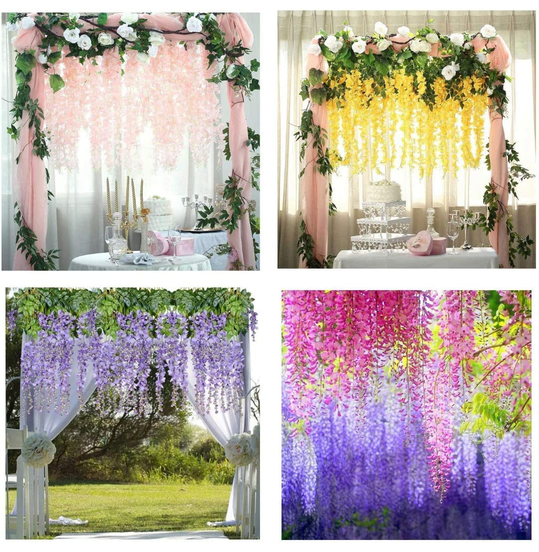 Buy SAI PRASEEDA Water Proof Hanging Artificial Wisteria Flower Strings ...