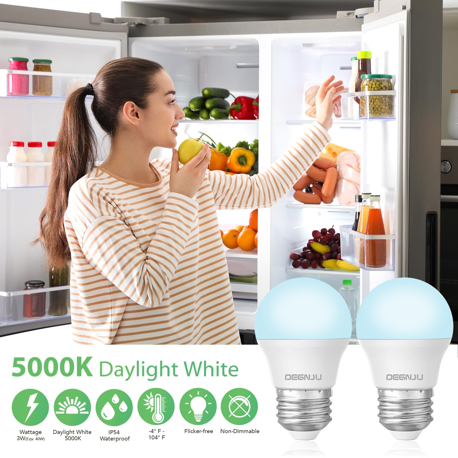 Snapklik.com : LED Refrigerator Light Bulb, 40W Equivalent, 120V ...