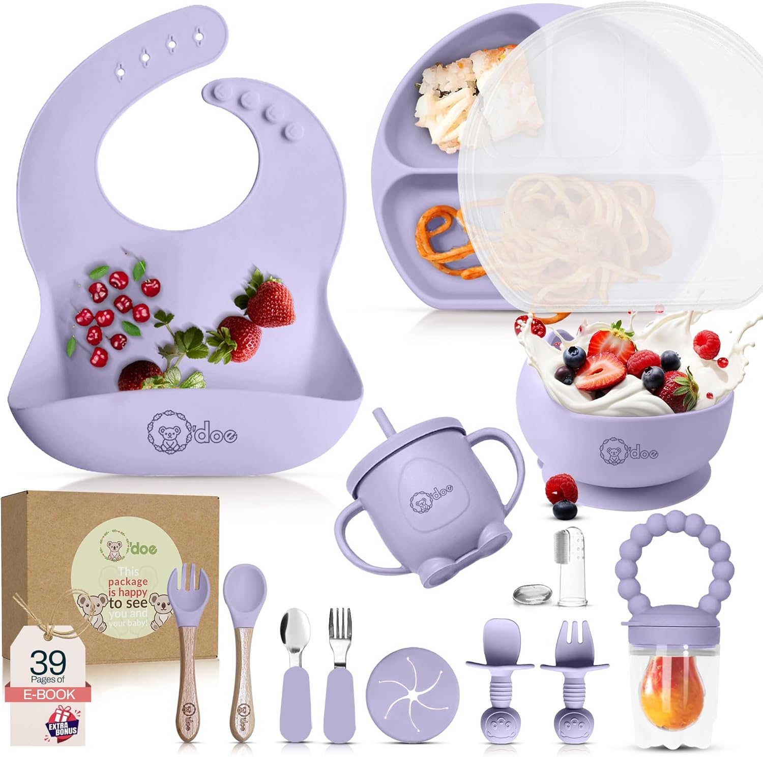 O'doe 17-Piece Baby Weaning Set | Baby Led Weaning Supplies for ...