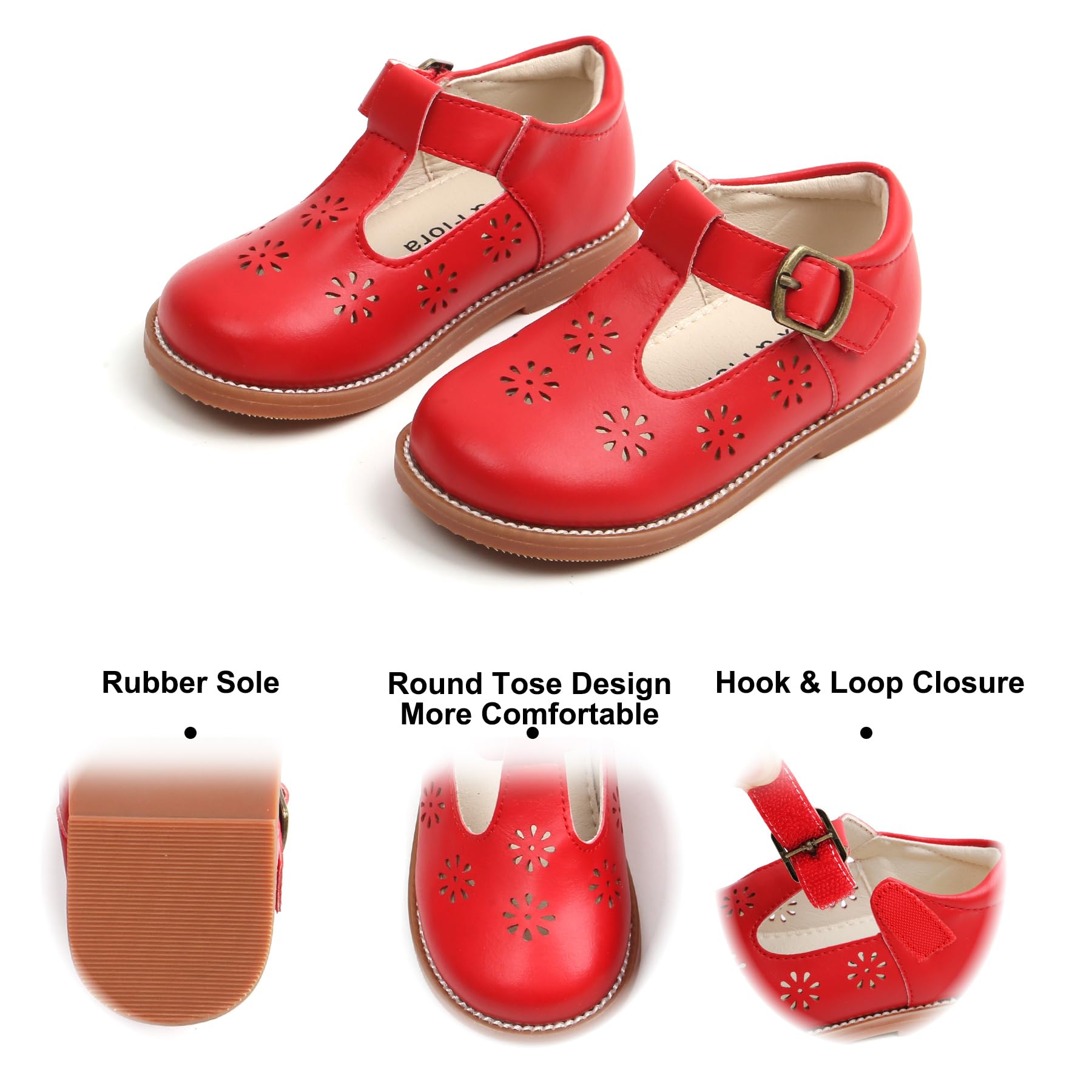 Snapklik.com : Toddler Little Girl Red Mary Jane Dress Shoes Size 5 ...