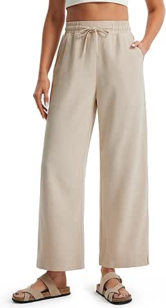 Libin Linen Pants Women Wide Leg Casual Beach Pants Cotton Linen Summer ...