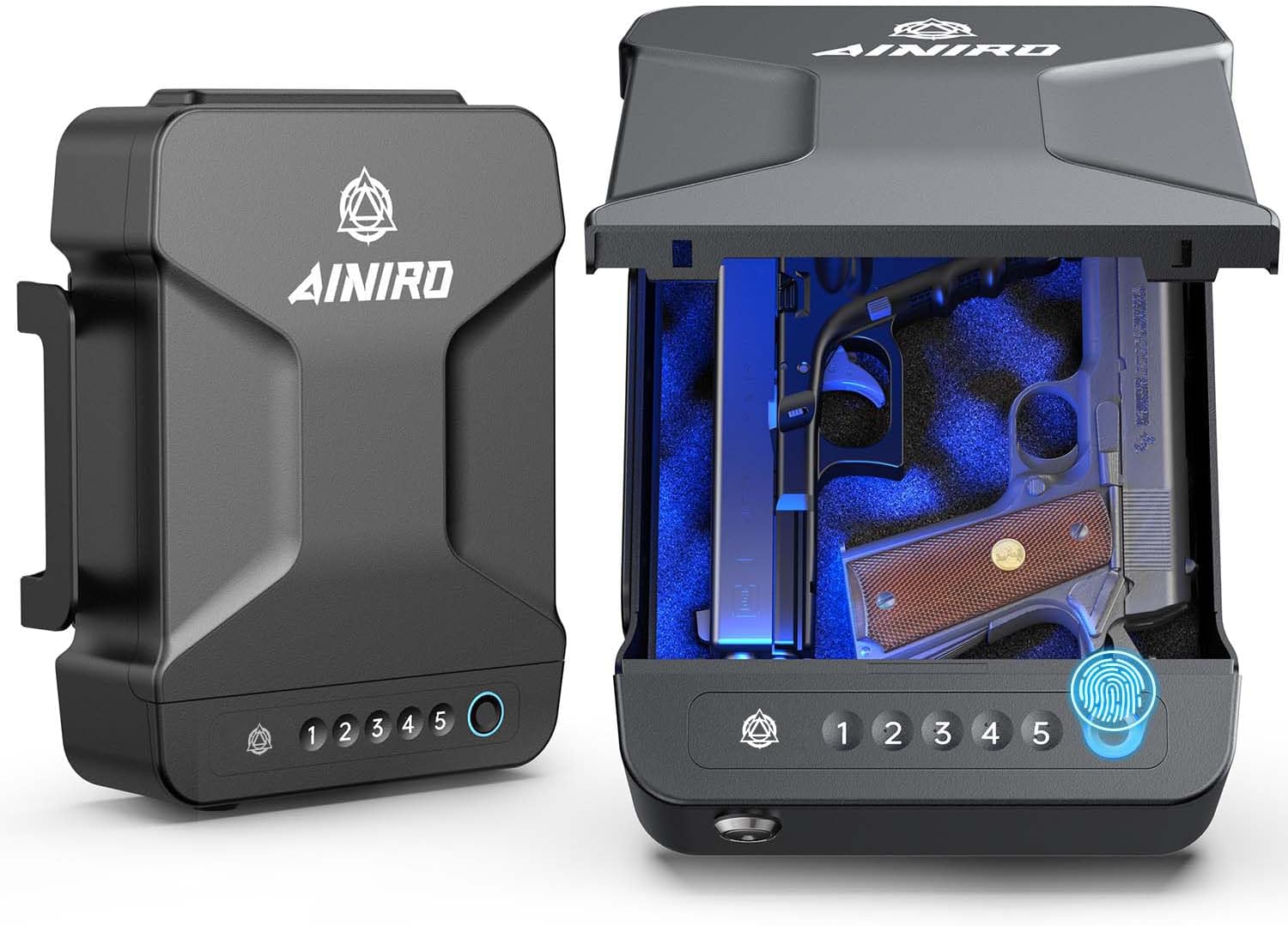 Amazon.com: AINIRO Gun Safe for Handgun, Small Biometric Gun Safe with ...