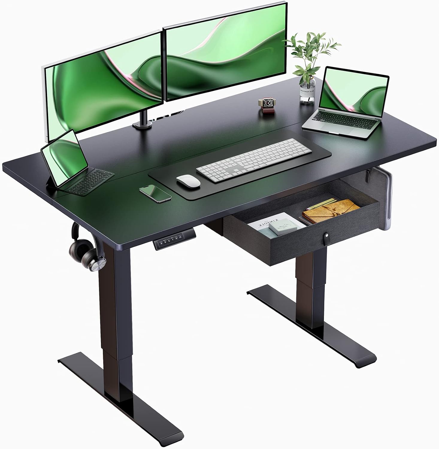 Marsail Standing Desk with Drawer, 48x24 Inch Adjustable Height ...