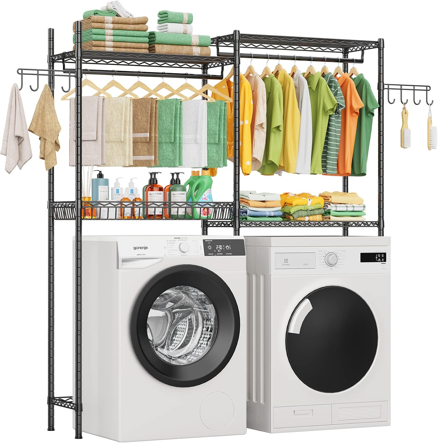 Amazon.com: LEHOM Clothes Drying Rack,Over The Washer and Dryer Storage ...