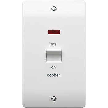 MK K5215WHI 50 amp 2-Gang Double-Pole Switch and Neon: Amazon.co.uk ...