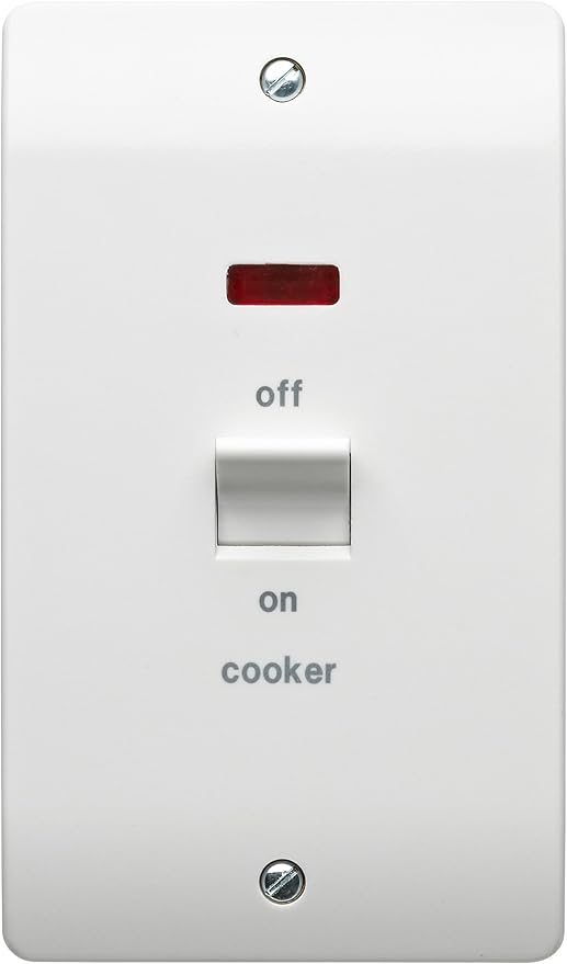 MK K5215CKWHI 45 amp 2-Gang Double-Pole Cooker Switch : Amazon.co.uk ...