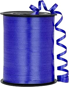 Amazon.com: OMISELIO Blue Ribbon, 500 Yard Crimped Royal Blue Curly ...