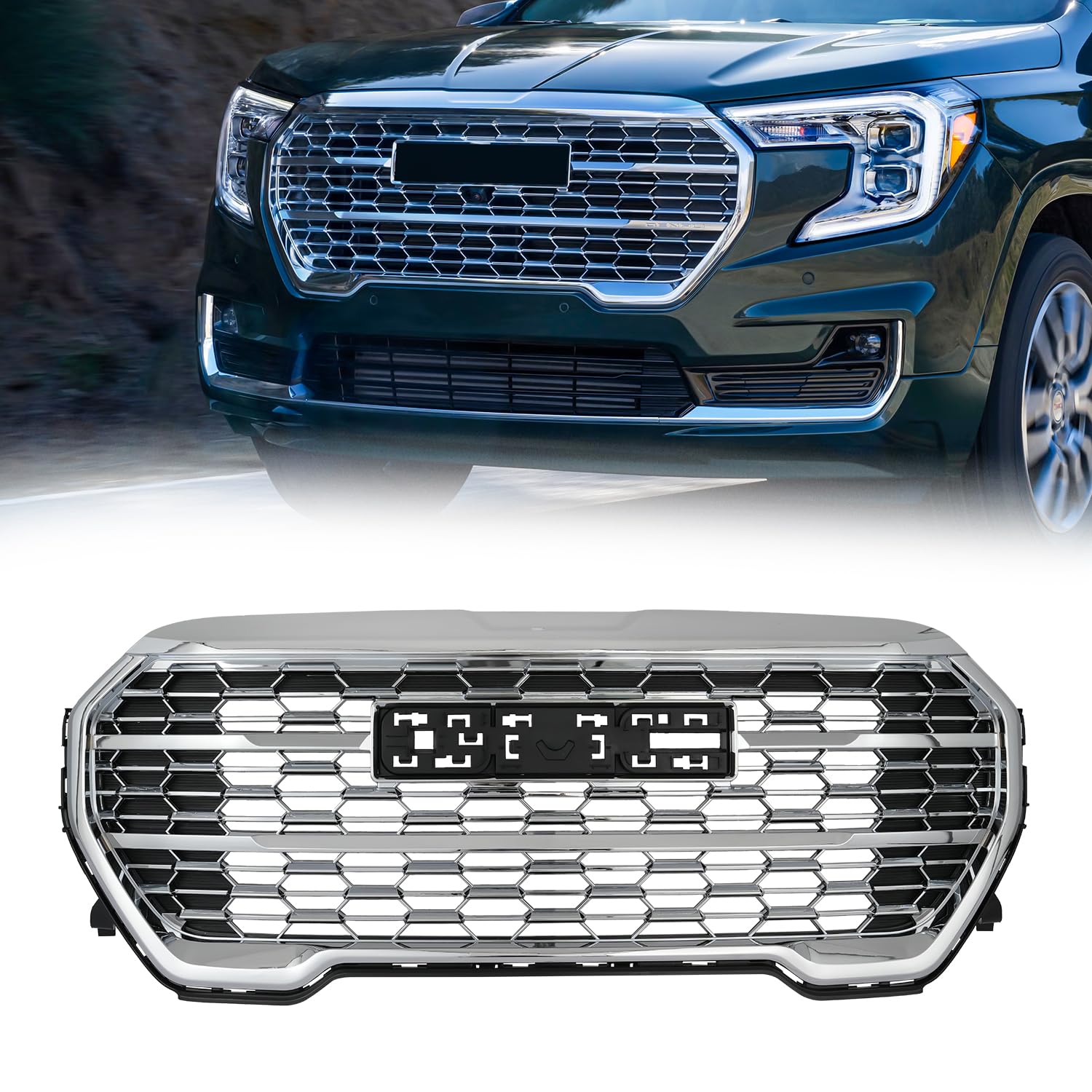 Amazon.com: KARPAL Front Upper Grille Fit for 2022-2024 GMC Terrain W/O ...