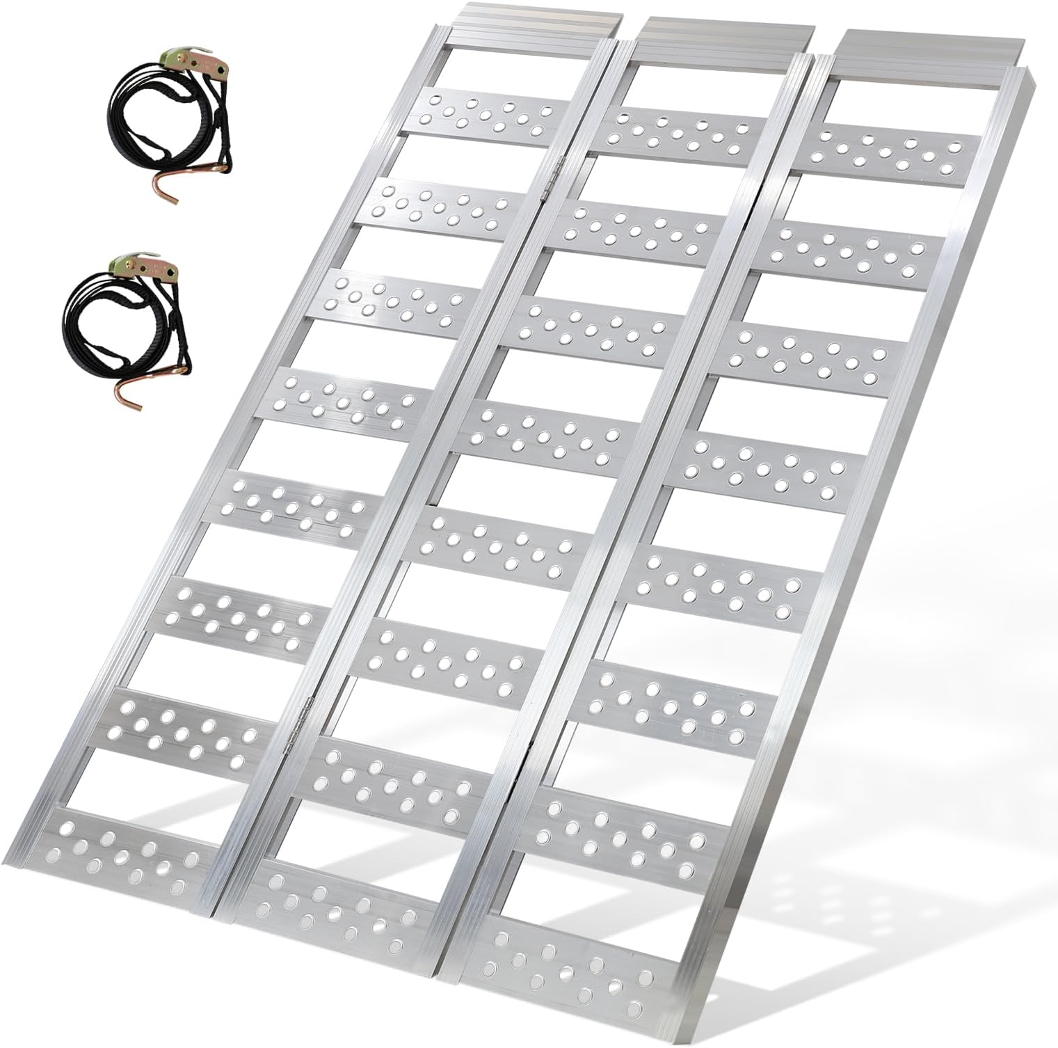 Amazon.com: HOUGEET Aluminum Tri-Fold Ramp with Treads, 1600 lbs ATV ...