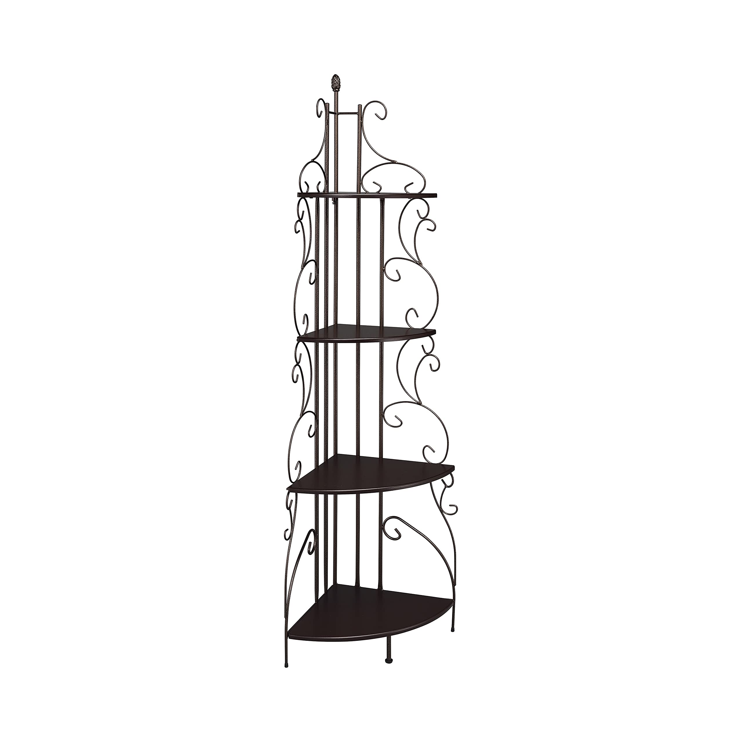Coaster Home Furnishings 4-Shelf Cappuccino and Copper Corner Bookcase ...