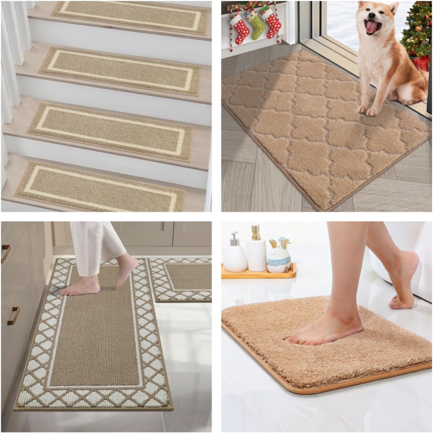 Amazon.com: COSY HOMEER 4-in-1 Home Mats Set - Non-Slip Stair Treads ...