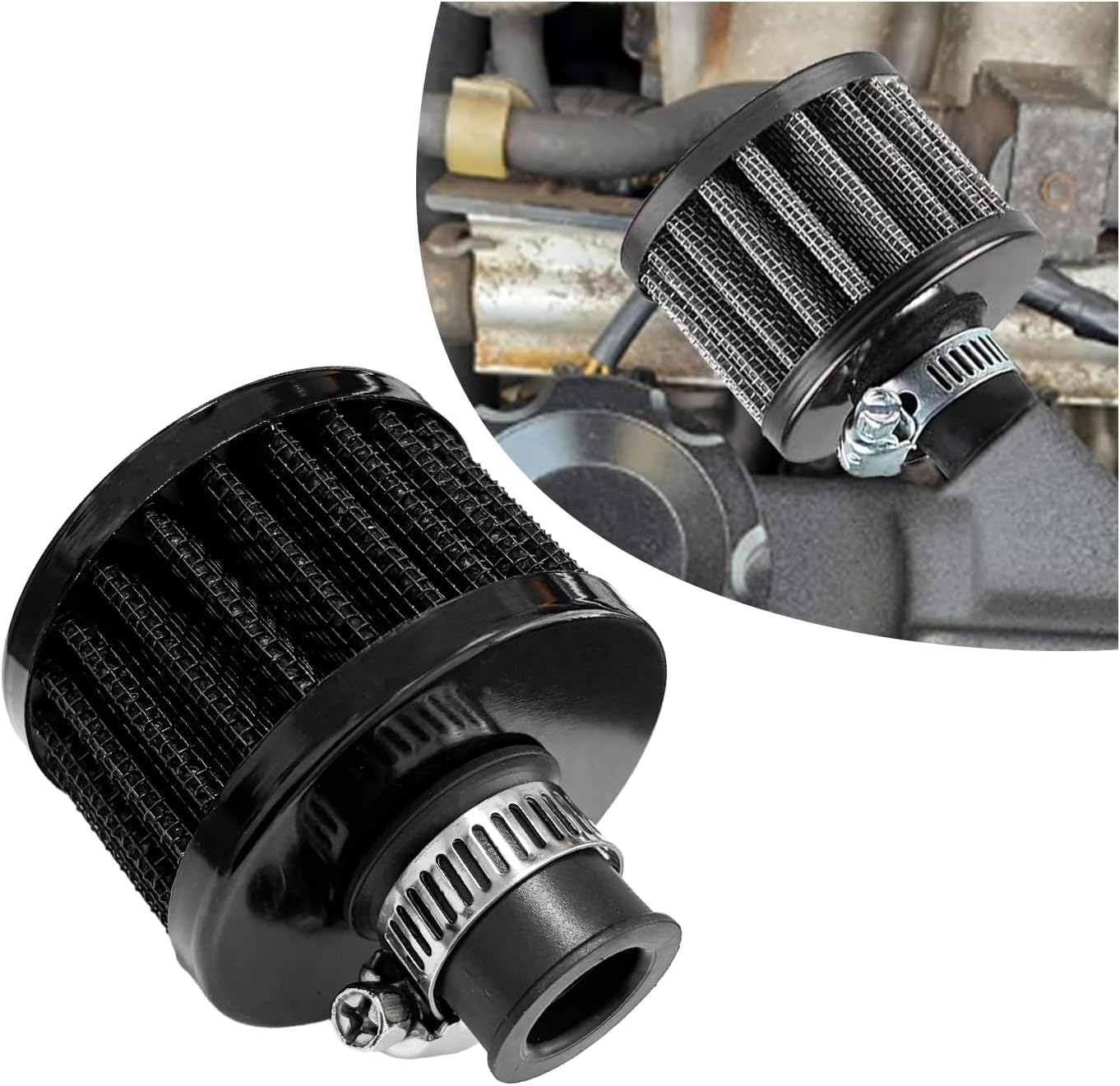 Amazon.com: Suvnie 12mm Mini Air Filter, Universal Motor Cold Air ...
