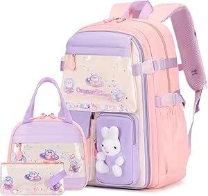 Amazon.com | Tecoloy Kawaii Cute Bunny Backpack for Kids - 3-Pack ...