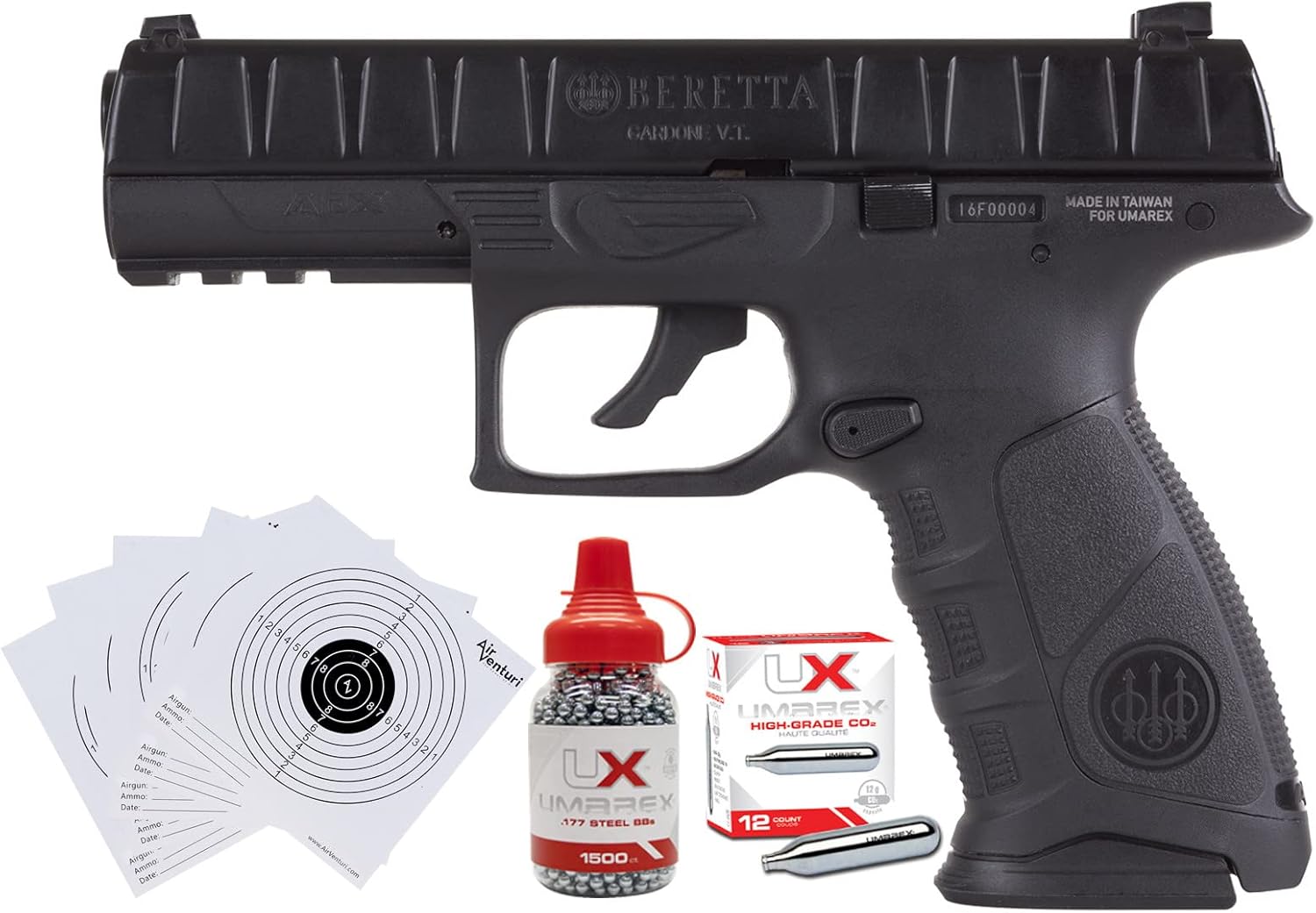 Beretta APX Blowback Air Pistol Combo Bundle with 100 Paper Targets ...