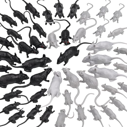 Amazon.com: DOITEM 46 Pcs Plastic Fake Rat Plastic Mouse Toys ...