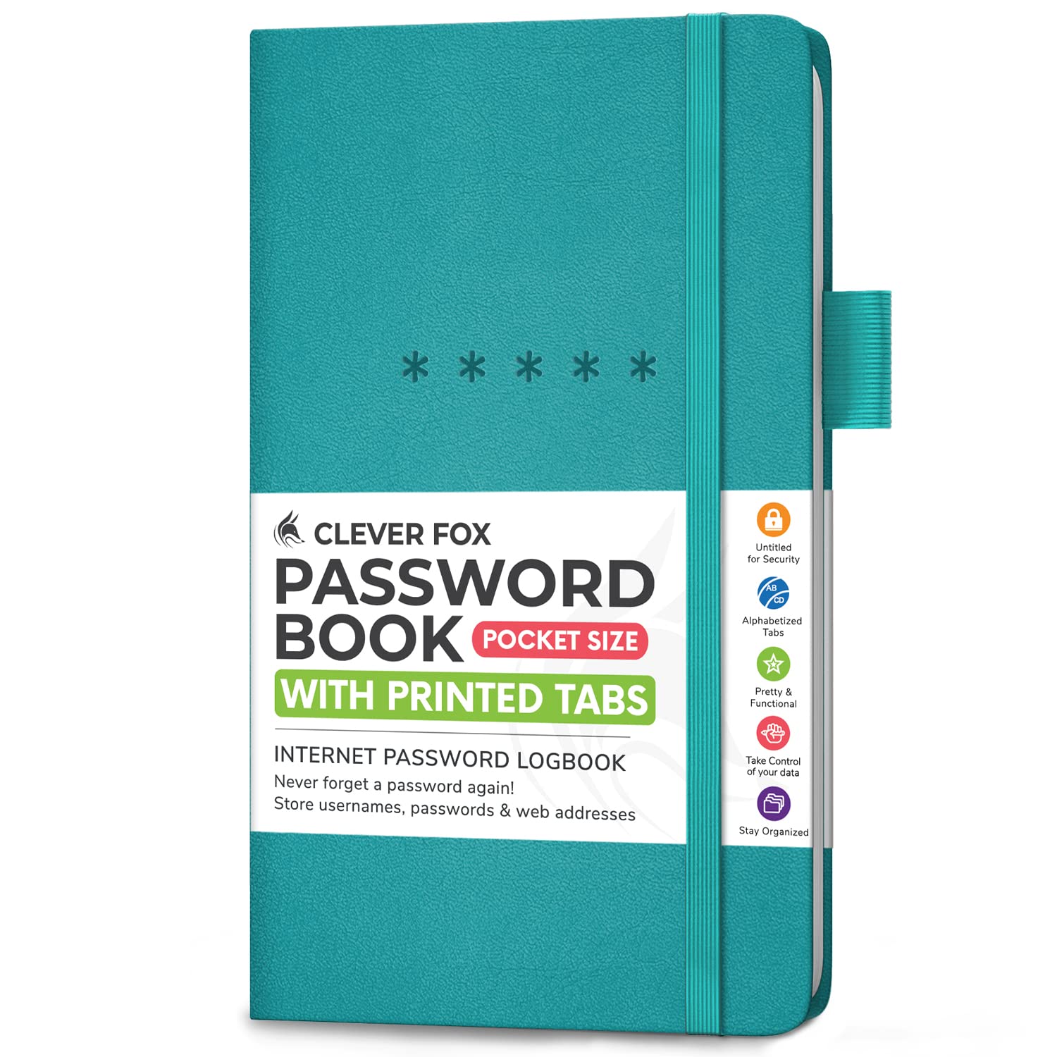 Clever Fox Password Book Pocket – Small Internet Address & Password ...