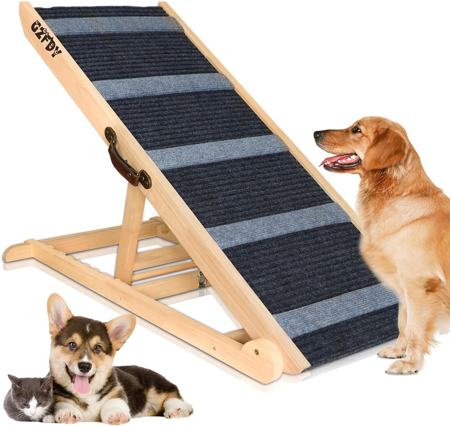 Amazon.com: Adjustable Dog Ramp for Bed, 6 Height Wooden Pet Ramp for ...