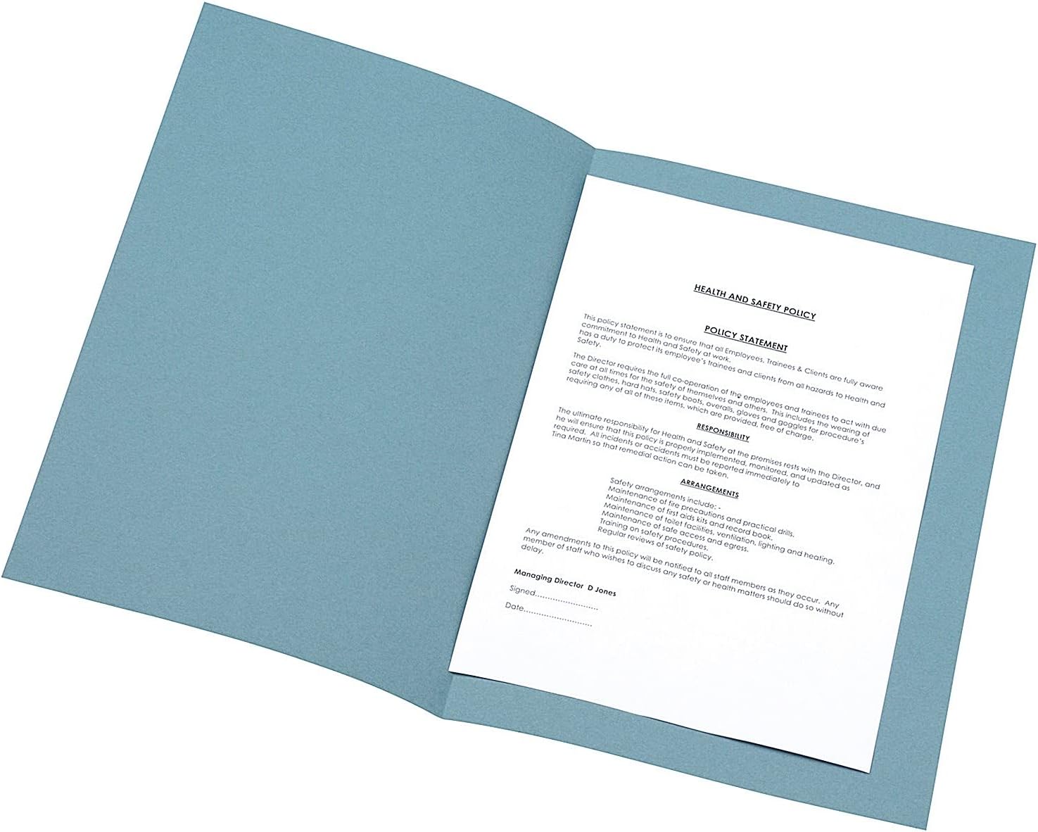 Q-Connect Square Cut Folder Lightweight 180gsm Foolscap Blue (Pack of ...