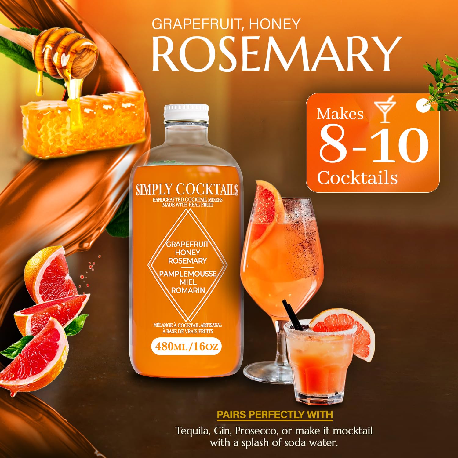 Snapklik.com : Simply Cocktails Grapefruit Honey Rosemary Cocktail ...