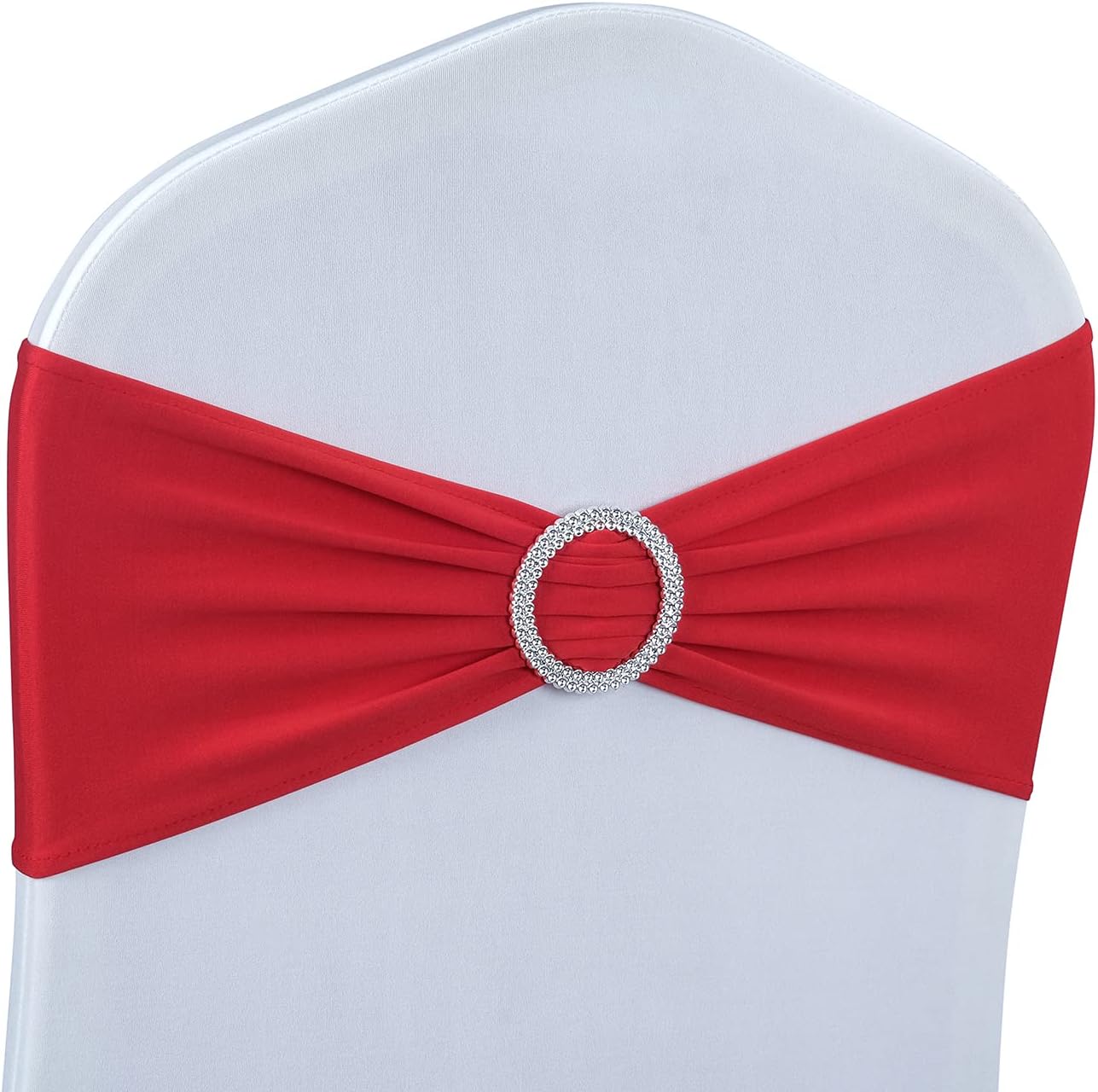Amazon.com: jialiin 10 PCS Red Stretch Spandex Chair Sashes Bands with ...