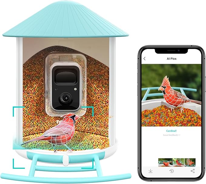 Amazon.com: NETVUE Birdfy AI - Smart Bird Feeder with Camera, AI Identify Bird Species, Auto ...