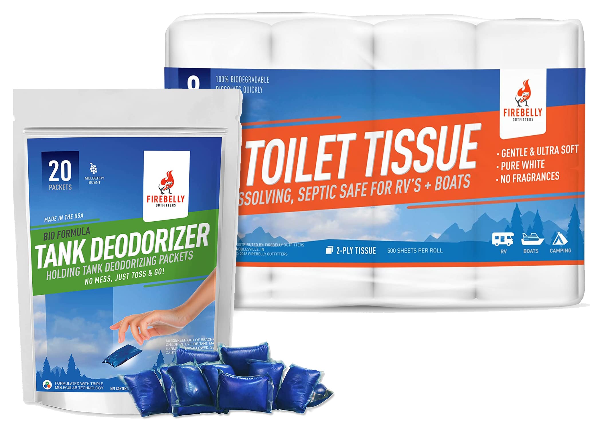 Amazon.com: Boat & RV Septic Safe Bundle, RV Toilet Paper, 8 Rolls & RV ...