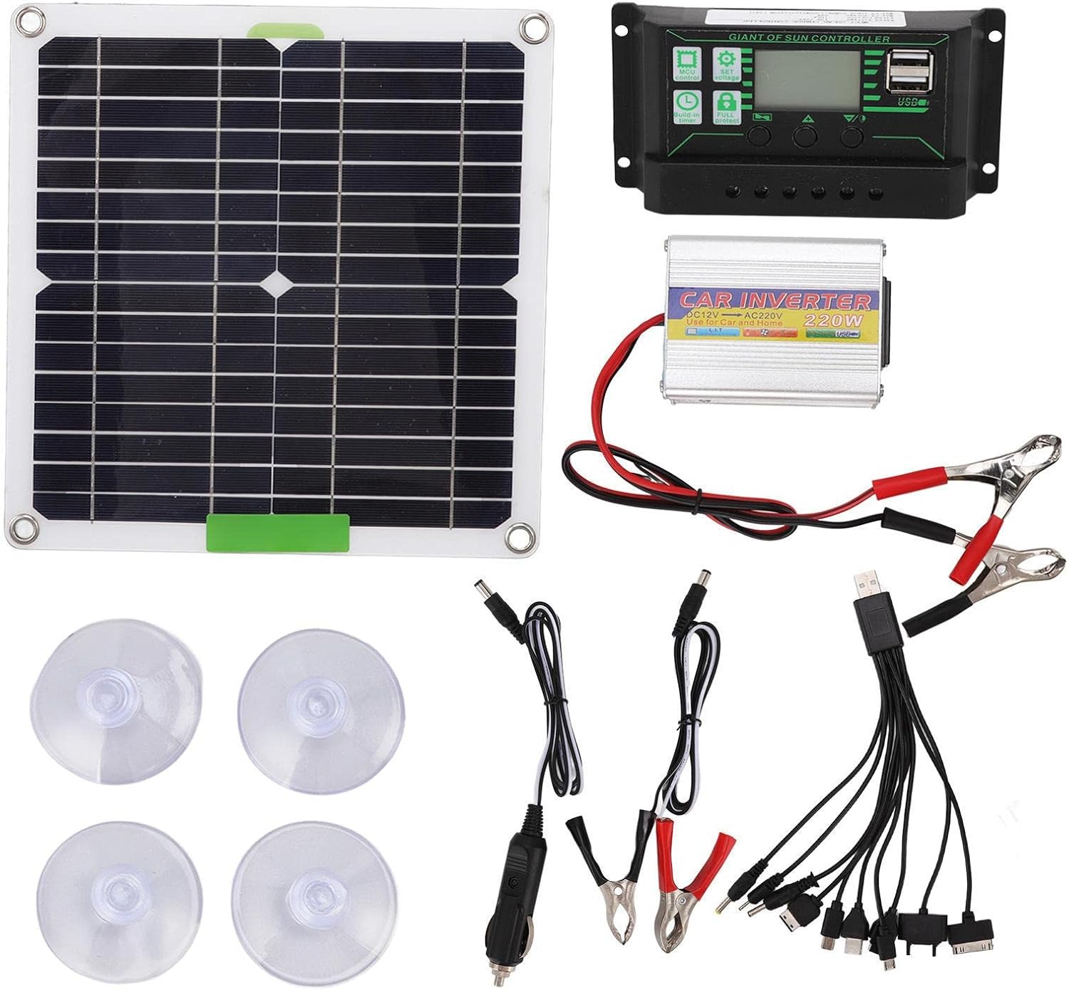 Amazon.com: HEGZA Solar Power Complete Kit,220W Portable Solar Panel ...