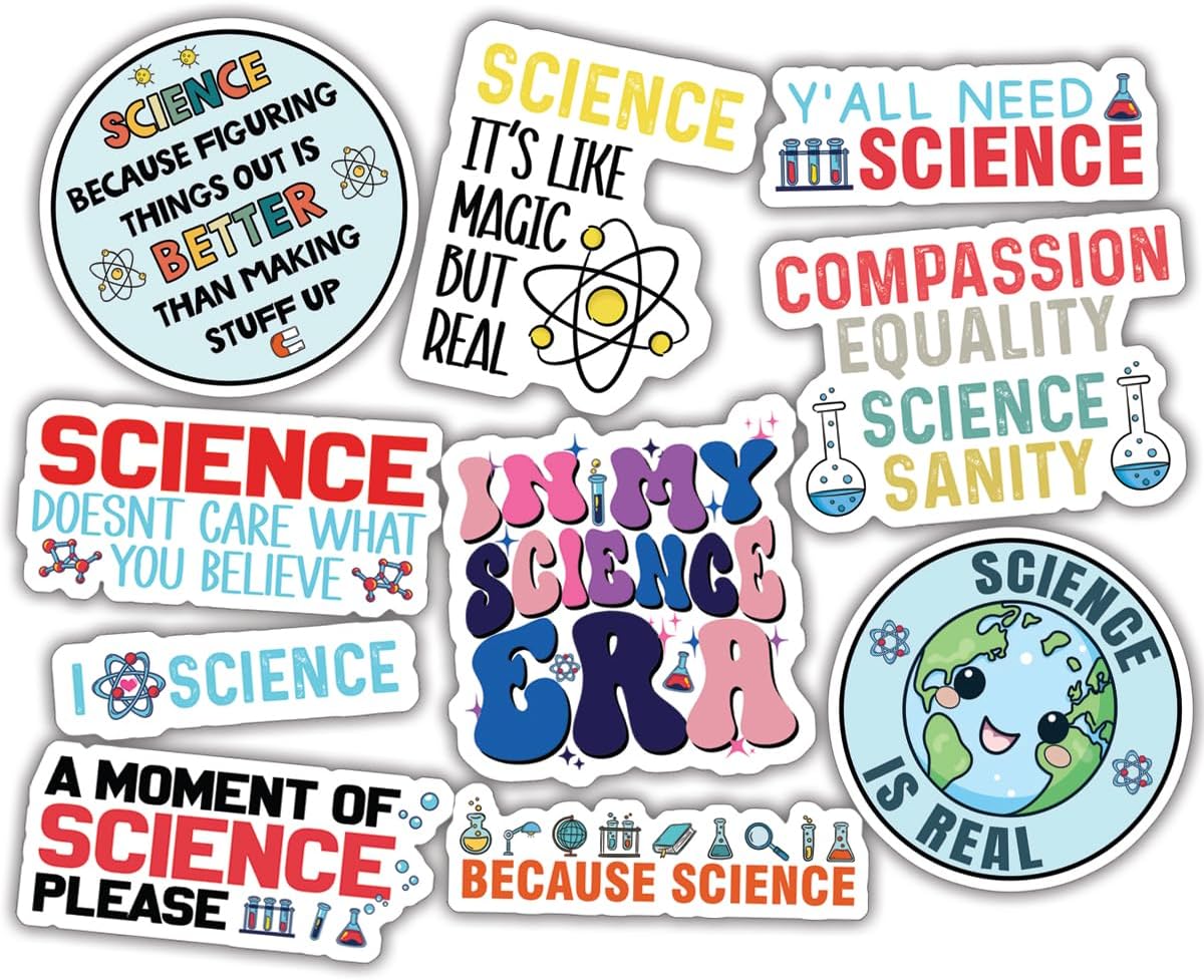 Amazon.com: 10pcs Science Sticker Sheet, Funny Educational Classroom ...