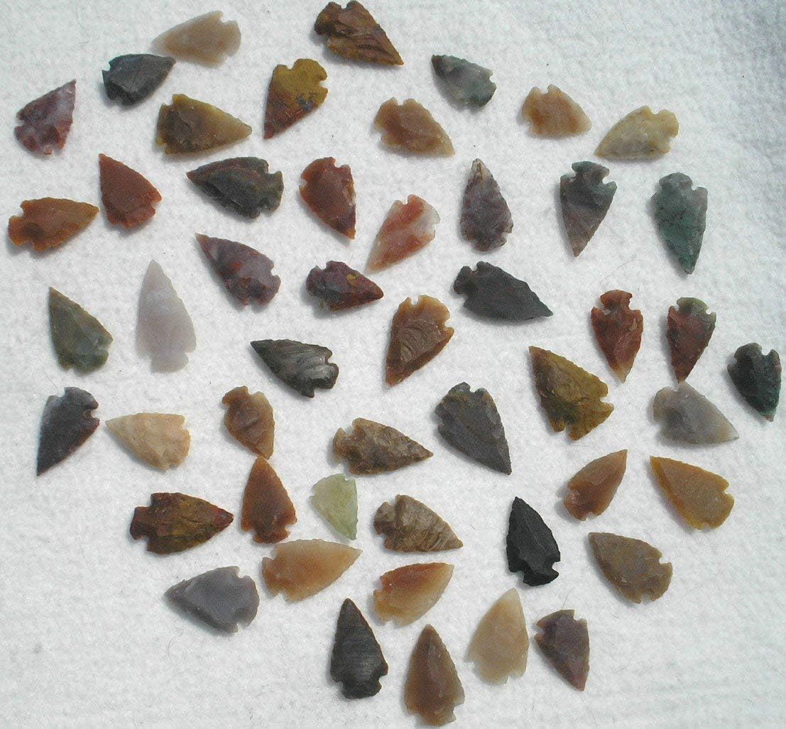 Amazon.com: Arrowhead Set Of 50 Indian Arrowheads Agate New Replica 1 2 ...