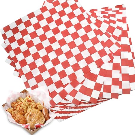 Amazon.com: 500 Deli Paper Sheets 12 x 12 Inch Red and White Checkered ...