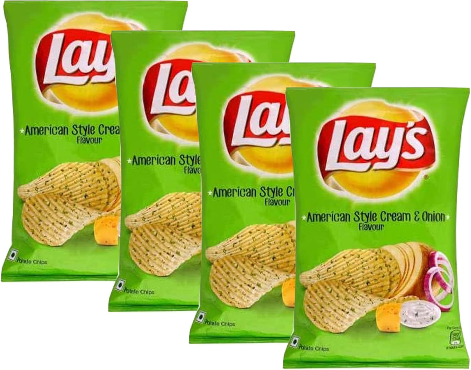 Lays American Cream & Oignon 50 g (lot de 4) – Saveur crème et oignon ...