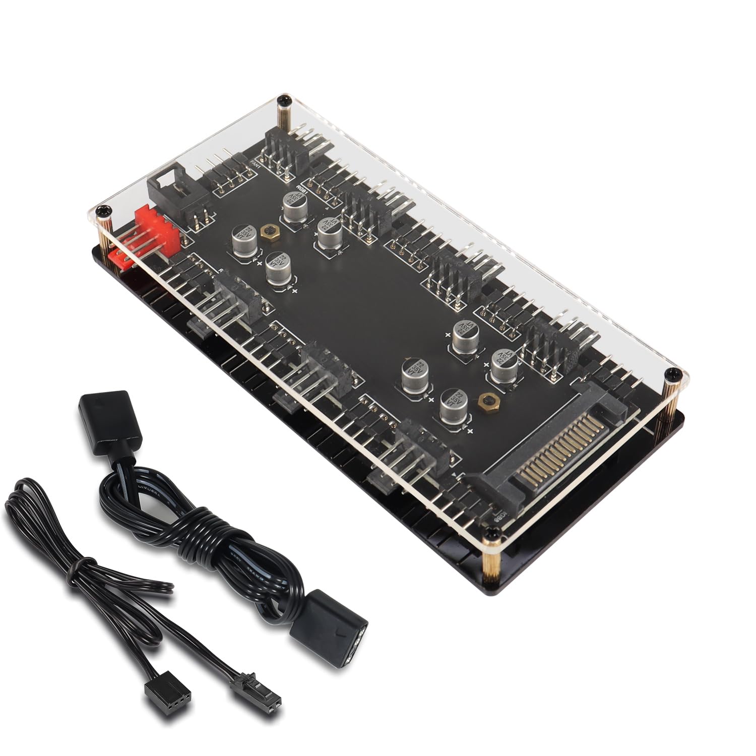 Amazon.com: HATMINI RGB and PWM Hub，8 Way 12V 4 Pin ARGB HUB and 8 Way ...