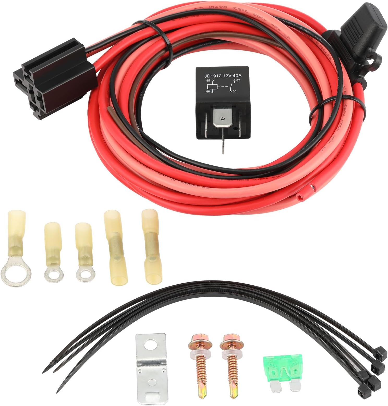 Amazon.com: Fire Retardant 12v 40 Amp Relay with Harness,Waterproof 5 ...
