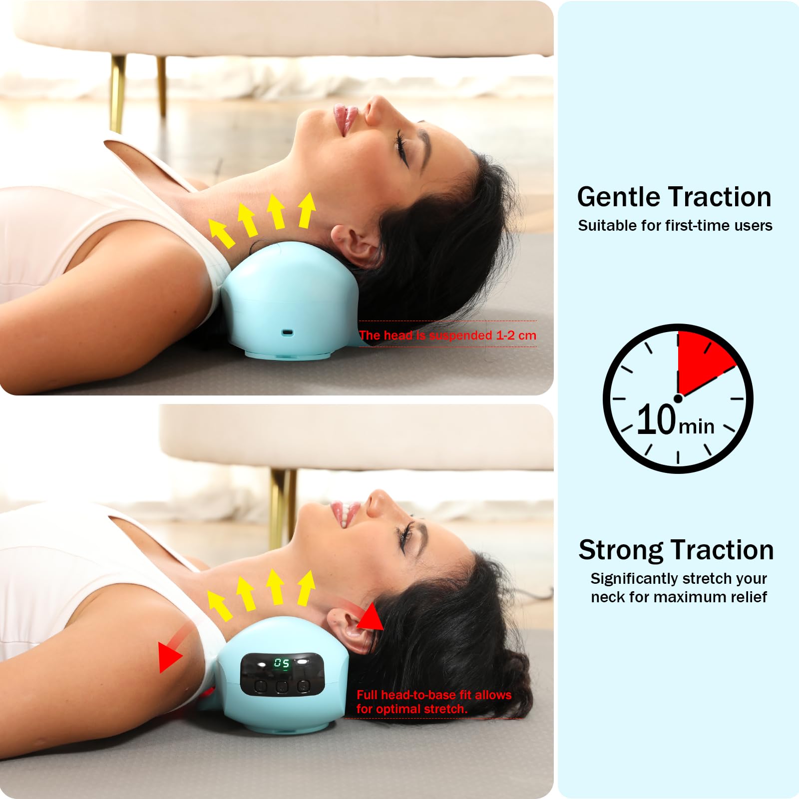 Snapklik.com : Red Light Therapy Neck Traction Pillow, Neck Stretcher ...