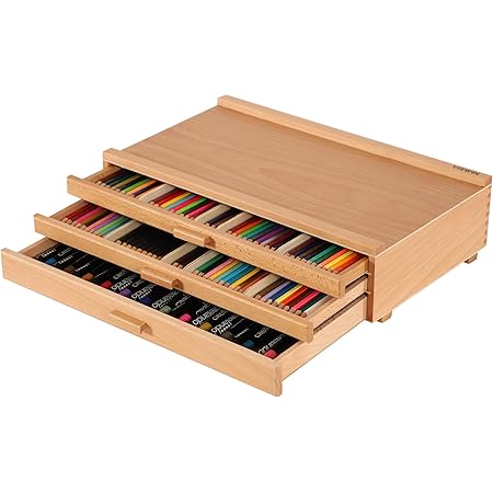 Amazon.com: VISWIN Upgraded 3-Drawer Wood Artist Supply Storage Box ...