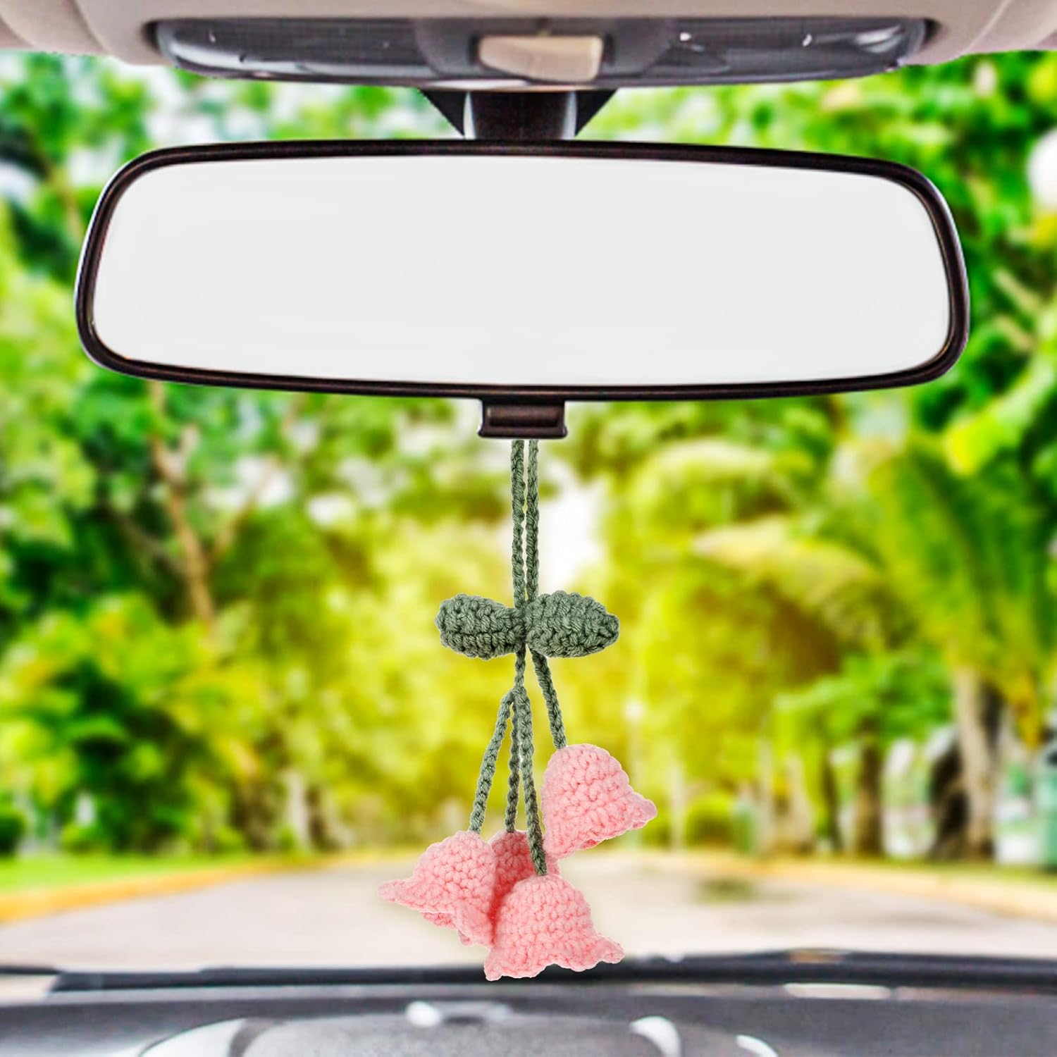 Amazon.com: Cobee Car Mirror Hanging Accessories, Cute Crochet ...